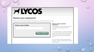 Lycos email login and reset steps | PPT