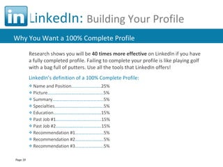 LinkedIn Basics 101 | PPT