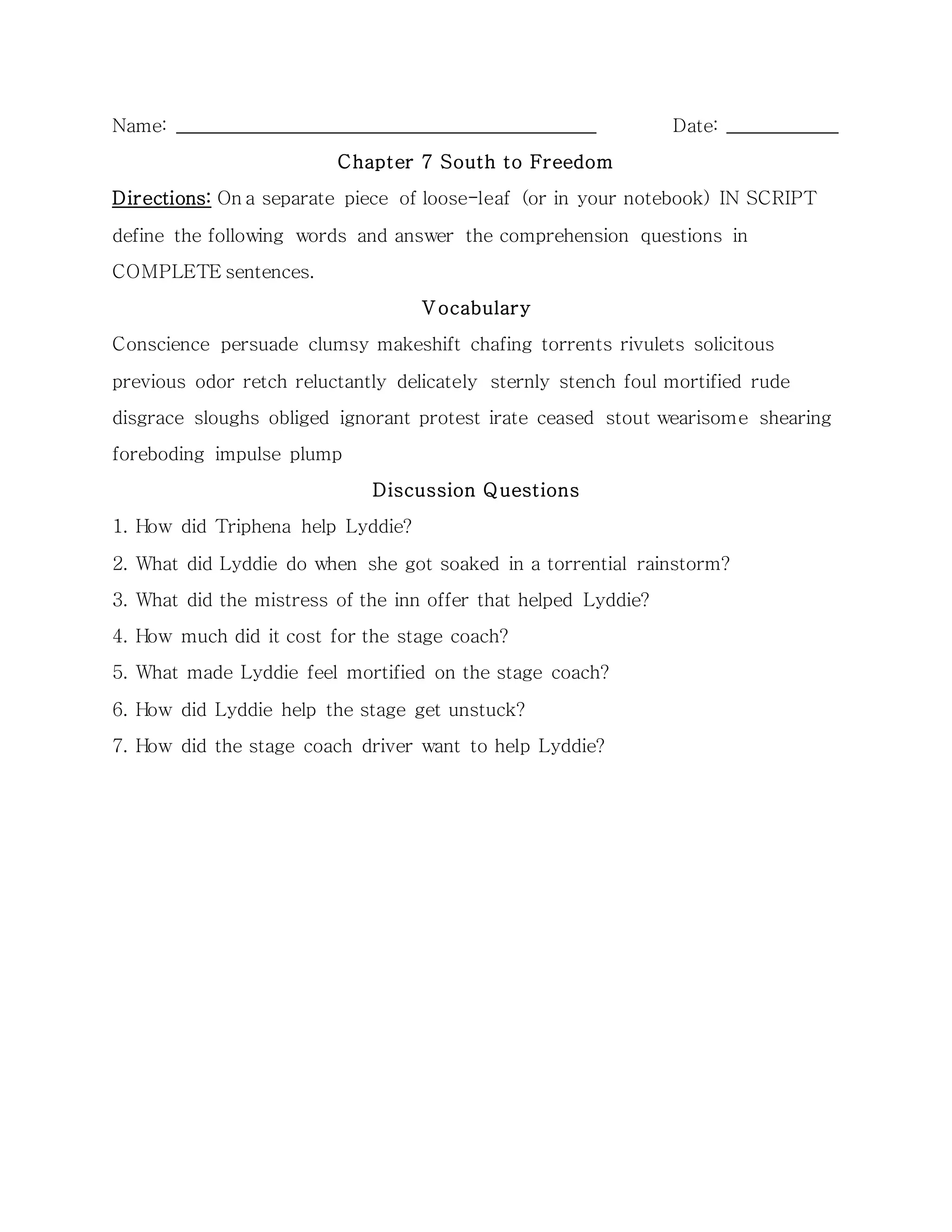 Lyddie chapter 1 7559f | PDF