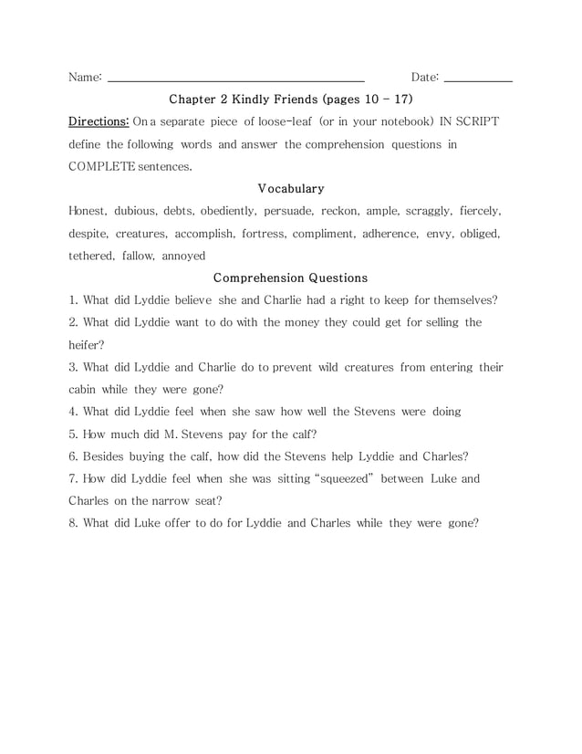 Lyddie chapter 1 7559f | PDF