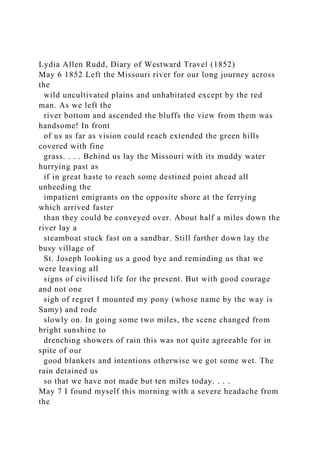 Lydia Allen Rudd, Diary of Westward Travel (1852)May 6 1852 Left.docx