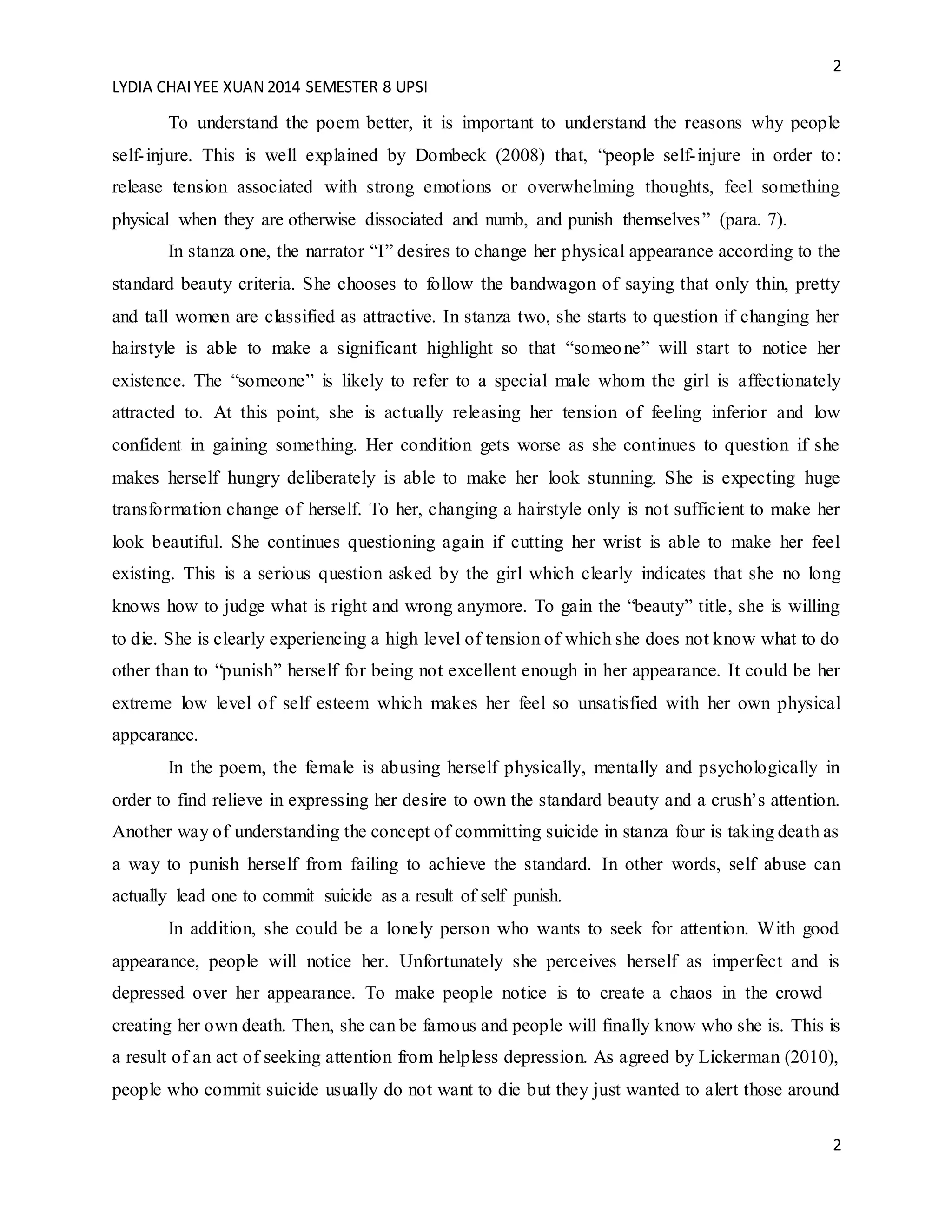 Lydia chai yee xuan individual report | DOCX