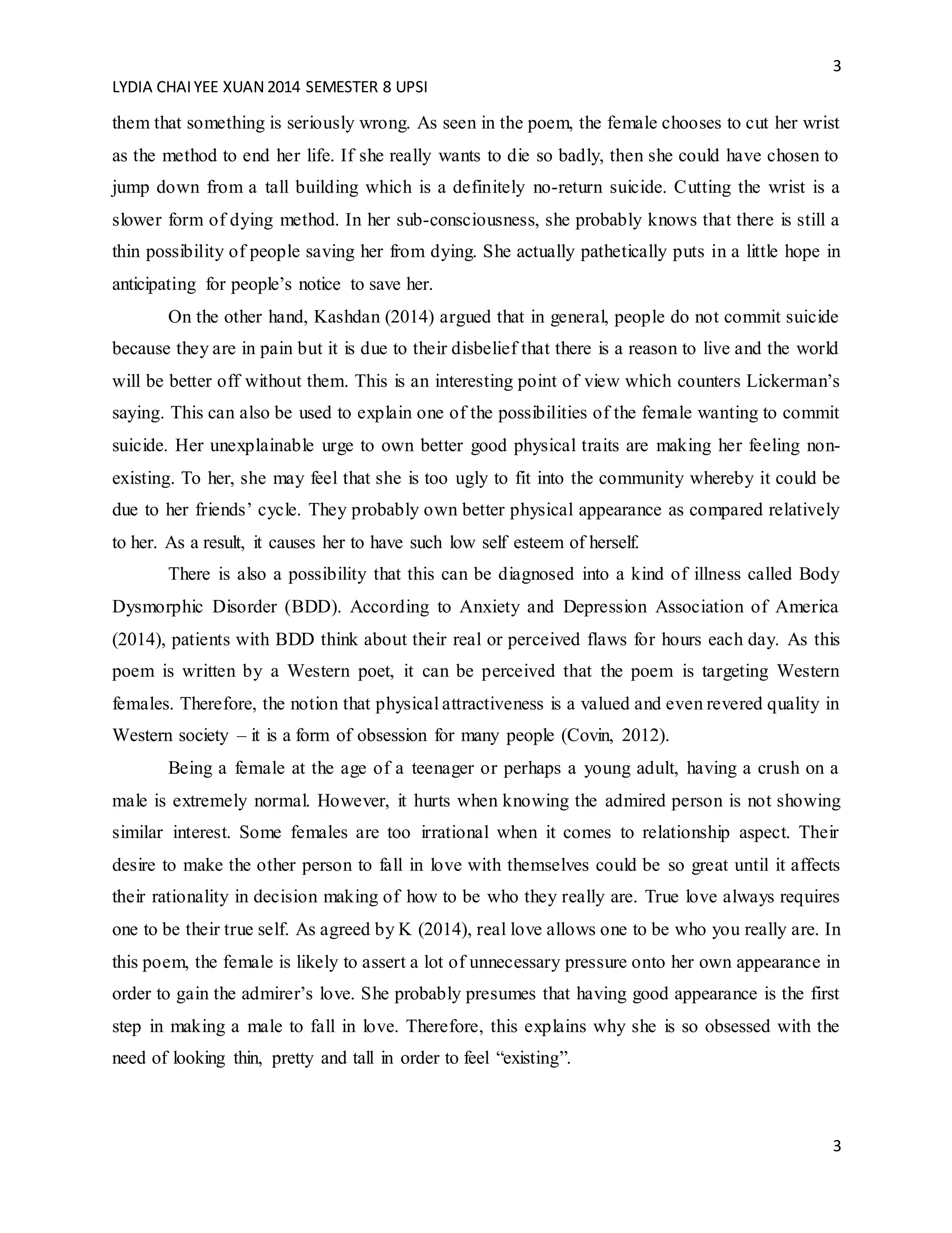 Lydia chai yee xuan individual report | DOCX