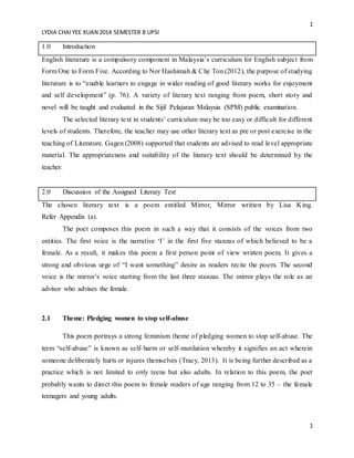 Lydia chai yee xuan individual report | PDF