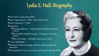Lydia E. Hall’s Care, Core, and Cure Nursing Theory | PPTX