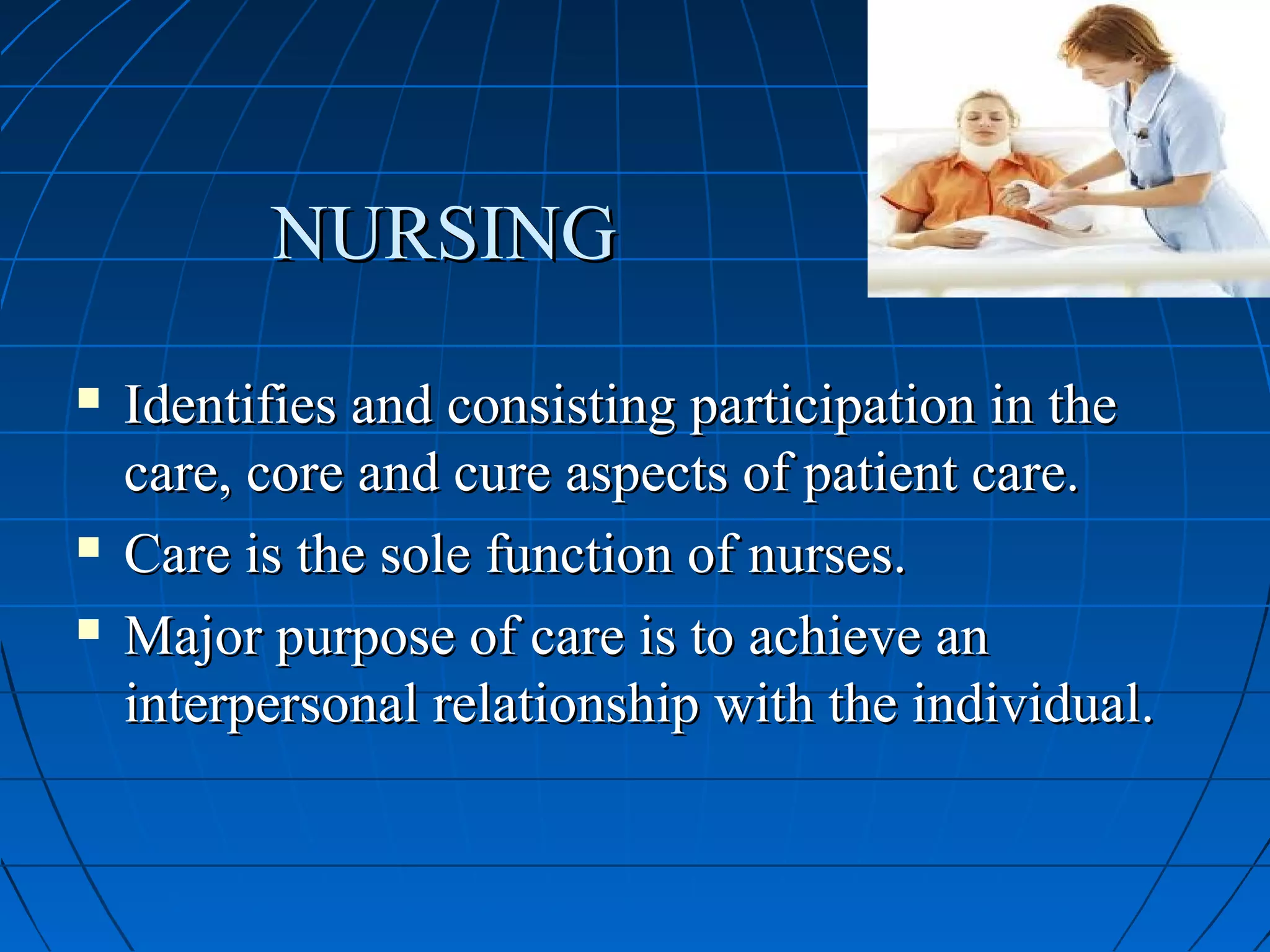 Lydia hall (core, care & cure) nursing theory | PPS