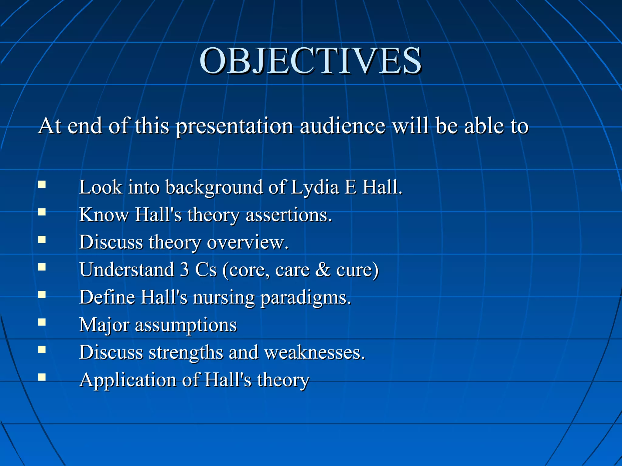 Lydia hall (core, care & cure) nursing theory | PPS