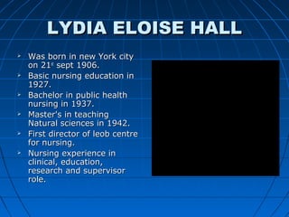 Lydia hall (core, care & cure) nursing theory | PPS