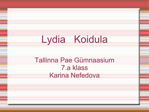 Lydia Koidula | ODP