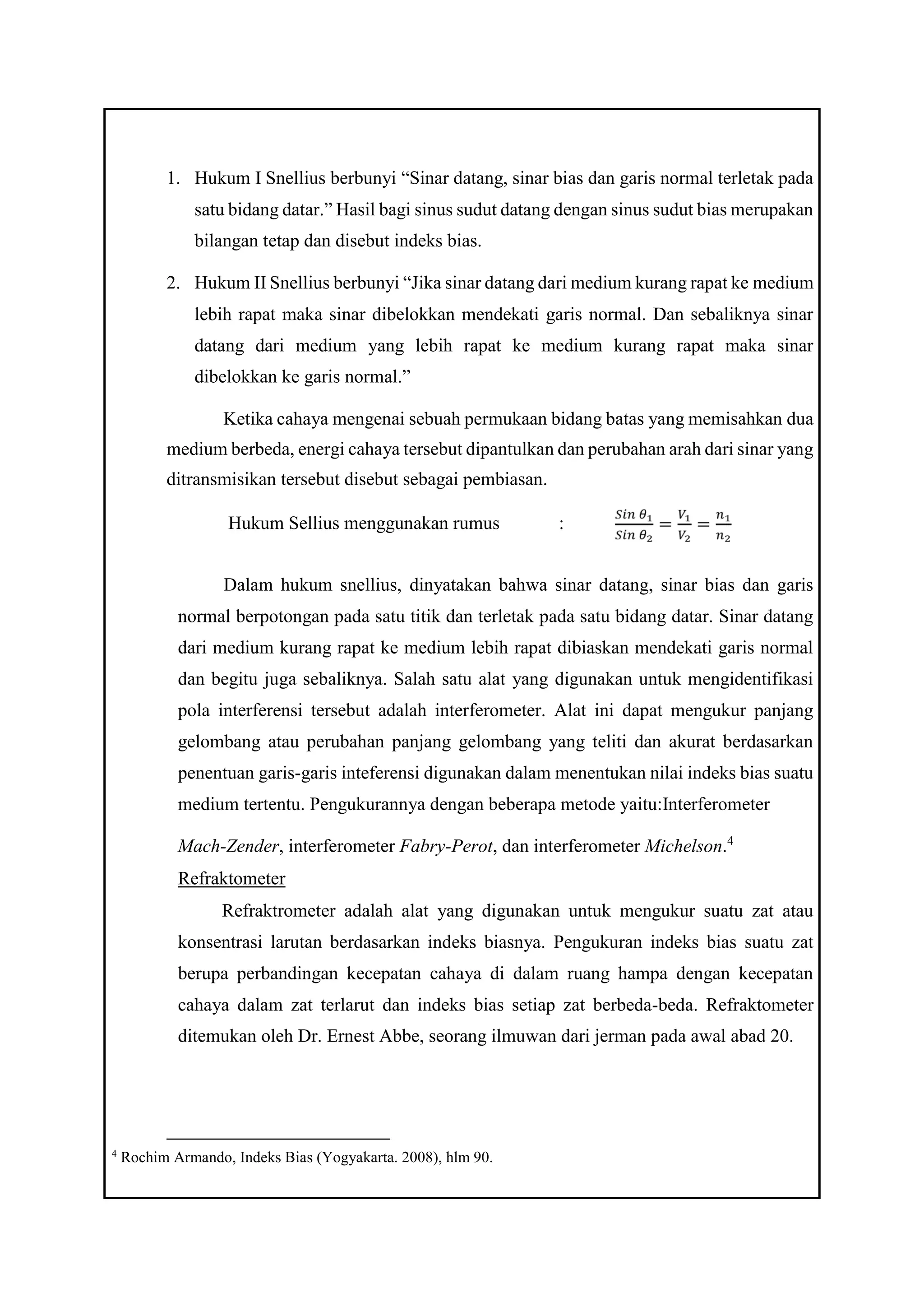 Laporan Praktikum Fisika Dasar II Awal tentang Indeks Bias | PDF