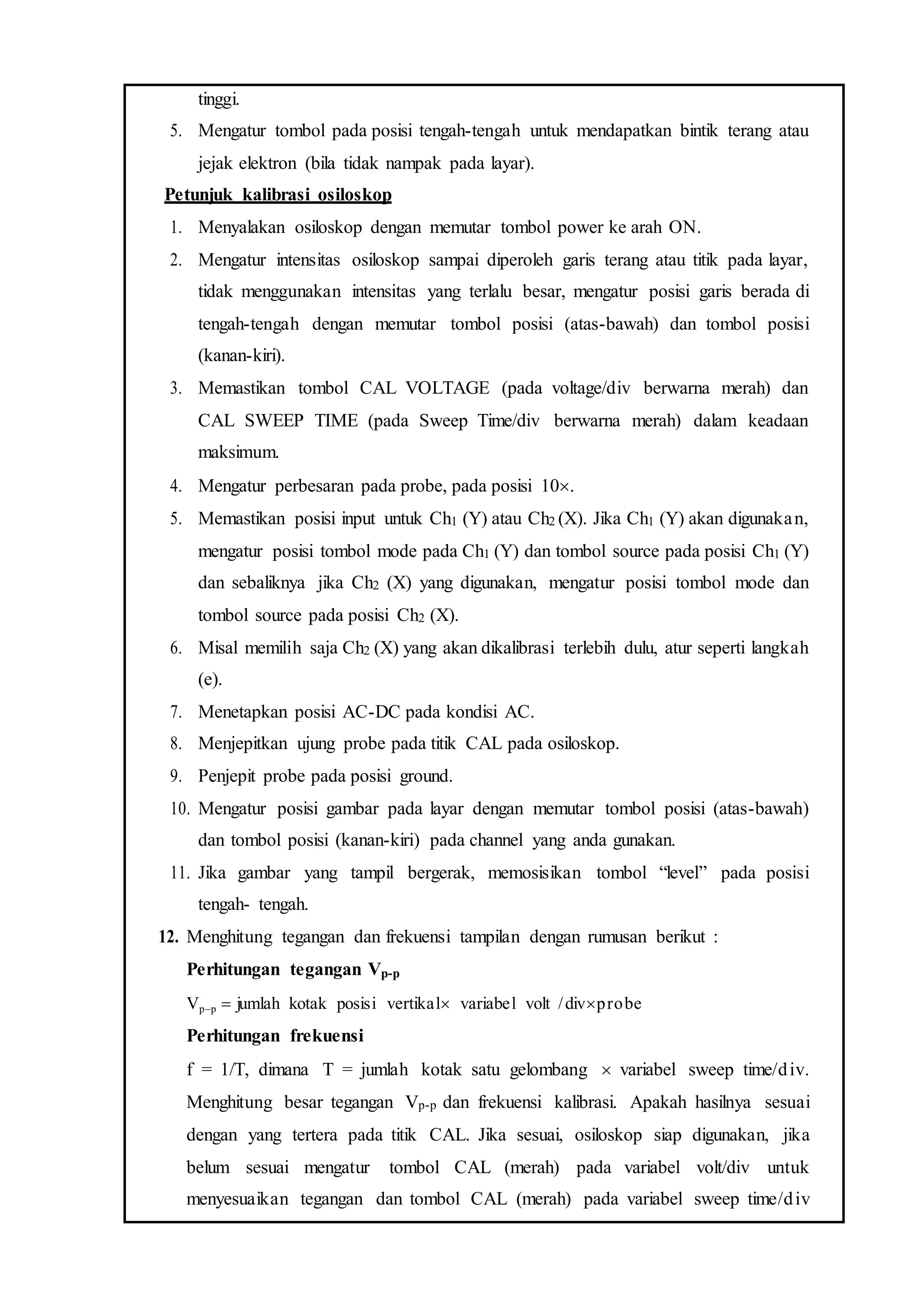 Laporan Praktikum Fisika Dasar II Awal tentang Osiloskop | DOCX