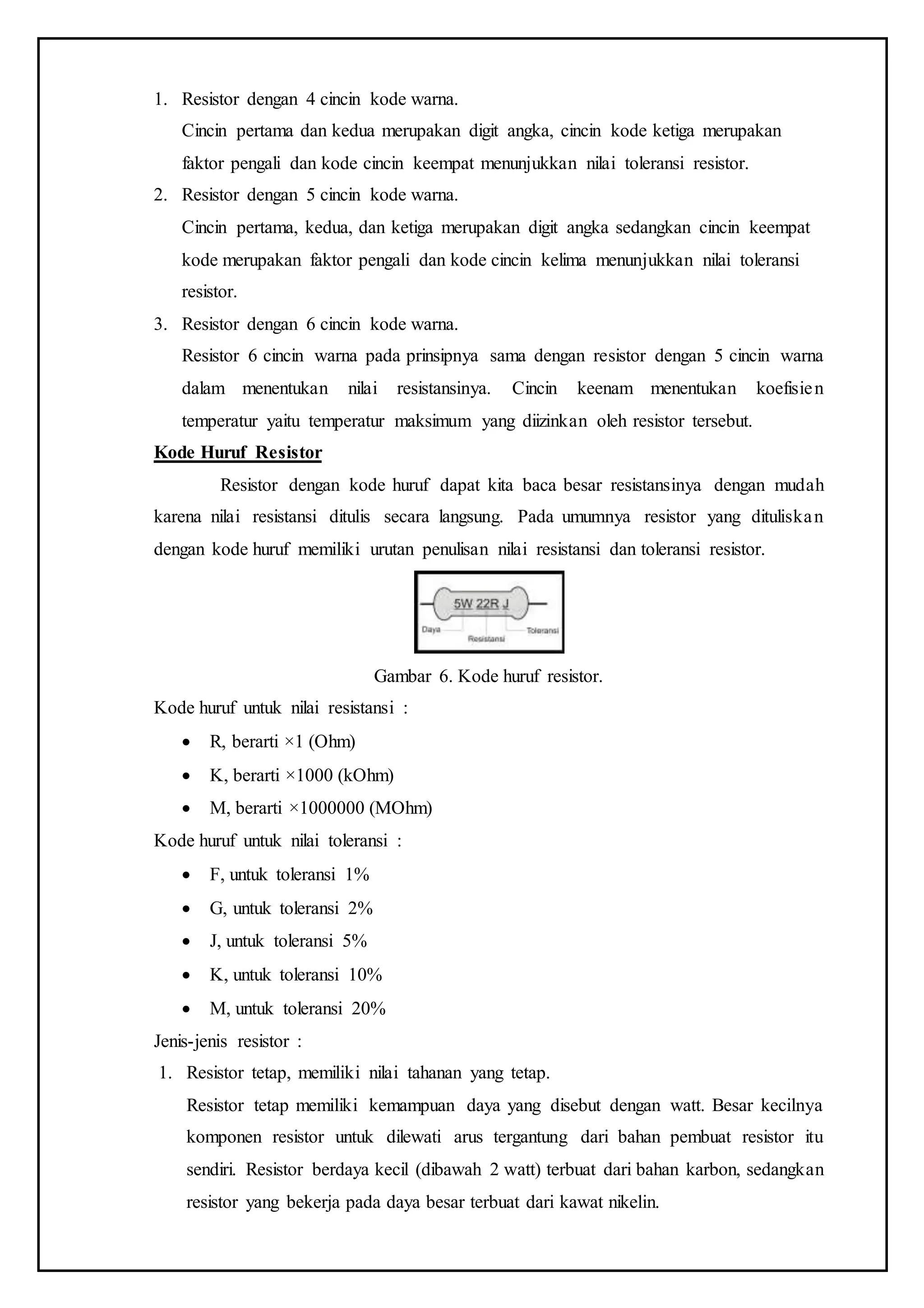 Laporan Praktikum Fisika Dasar II Awal tentang Resistor dan Hukum Ohm ...