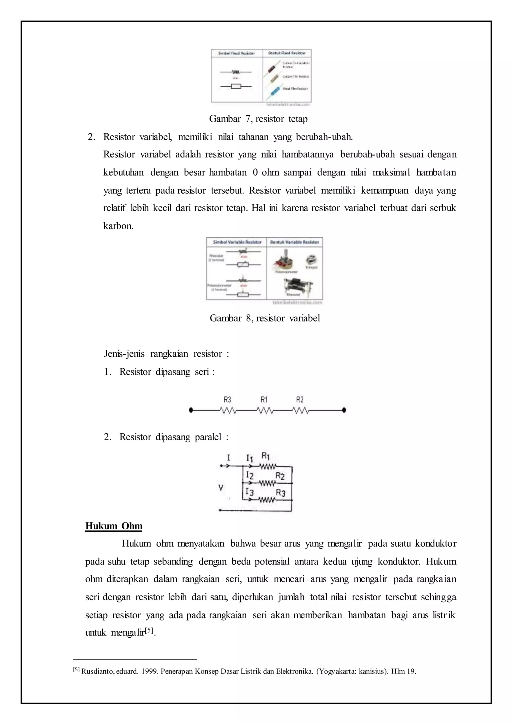 Laporan Praktikum Fisika Dasar II Awal tentang Resistor dan Hukum Ohm ...