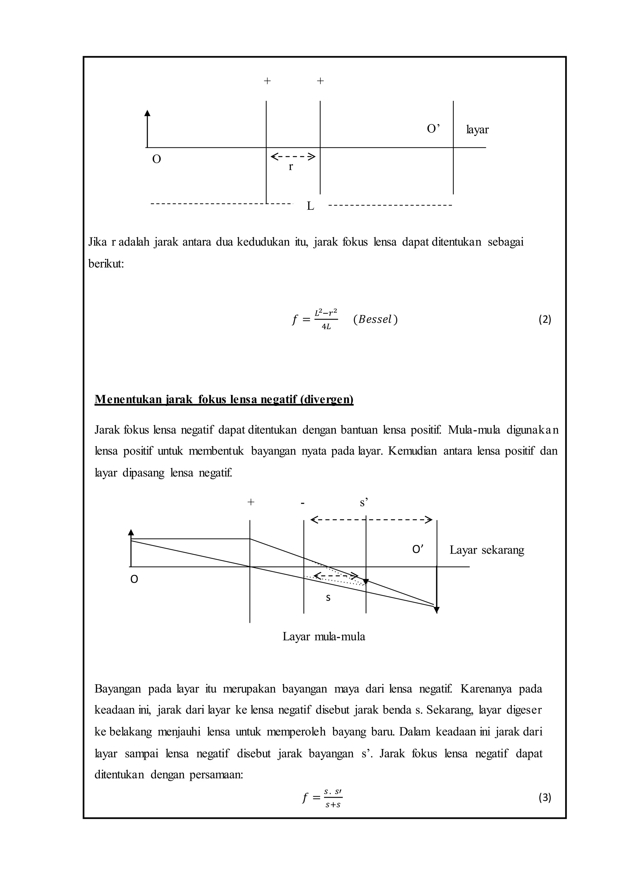 Laporan Praktikum Fisika Dasar II Awal tentang Sifat Lensa dan Cacat Bayangan | DOCX