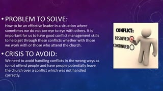 Lydia volland how to manage conflict in a church | PPTX
