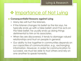 Lying In Research | PPTX