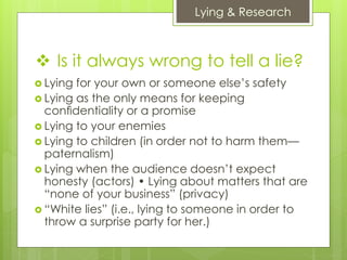 Lying In Research | PPTX