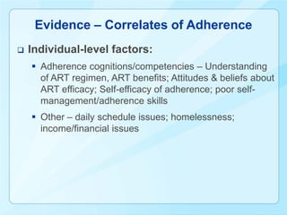 Antiretroviral Medication Adherence | PDF