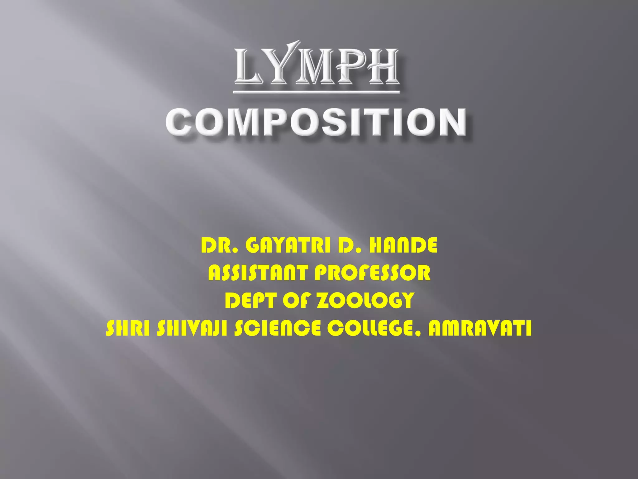 Lymph composition | PDF
