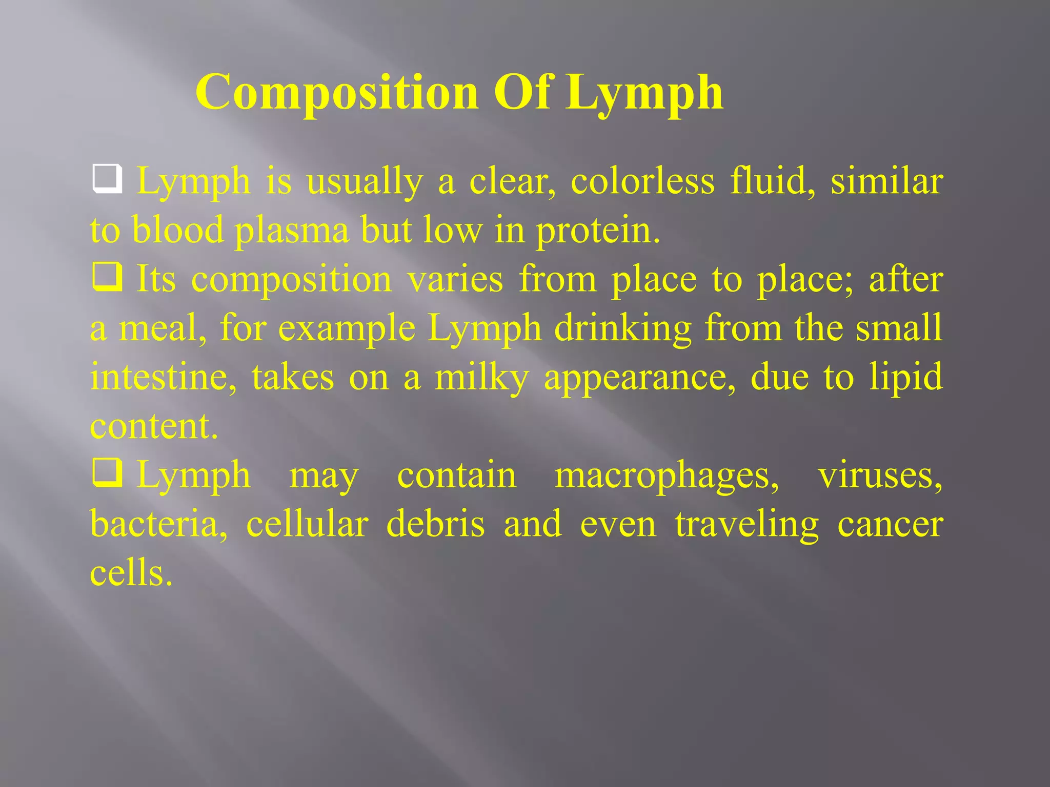 Lymph composition | PDF