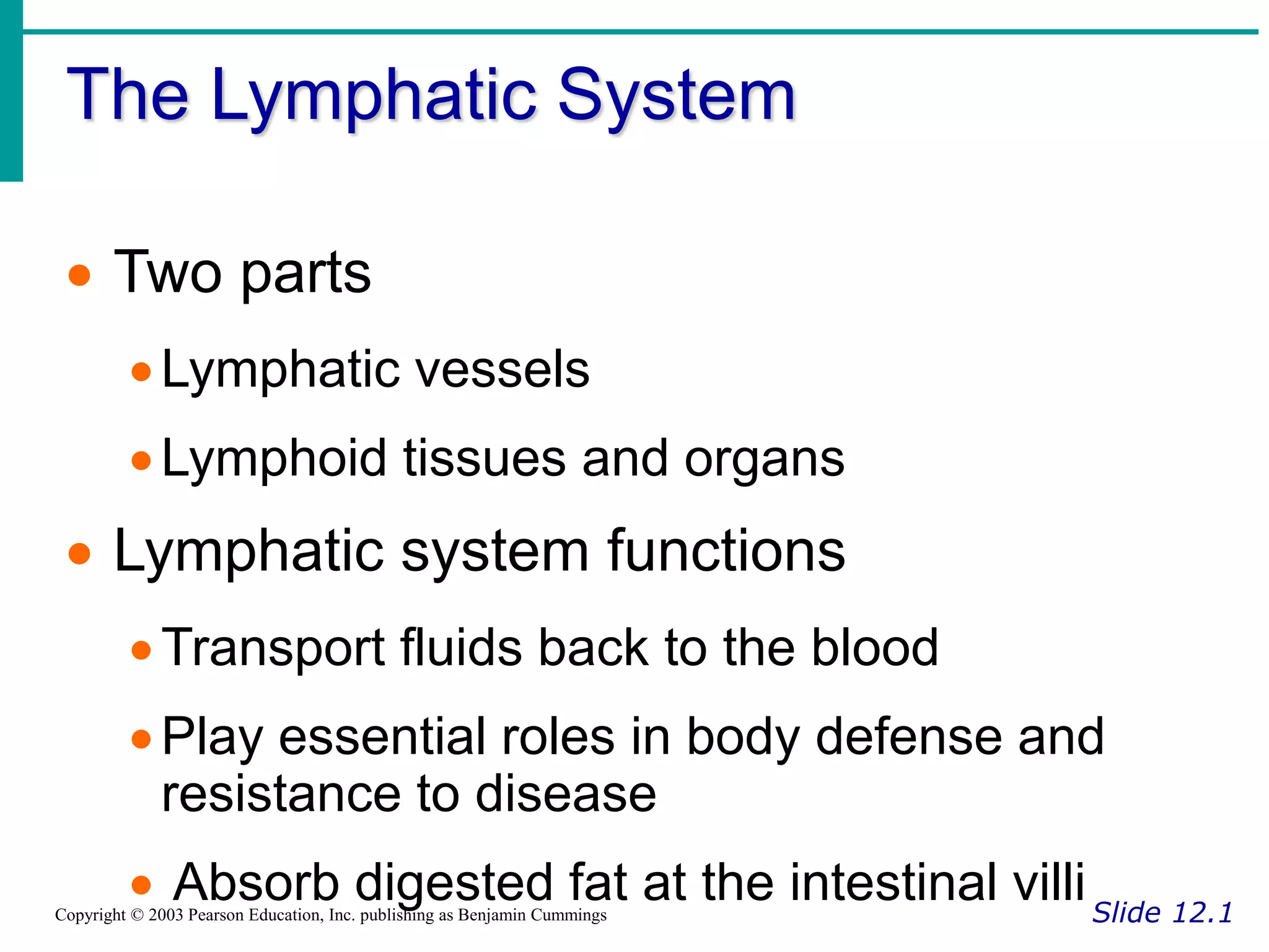lymphatic system and body defense | PPT