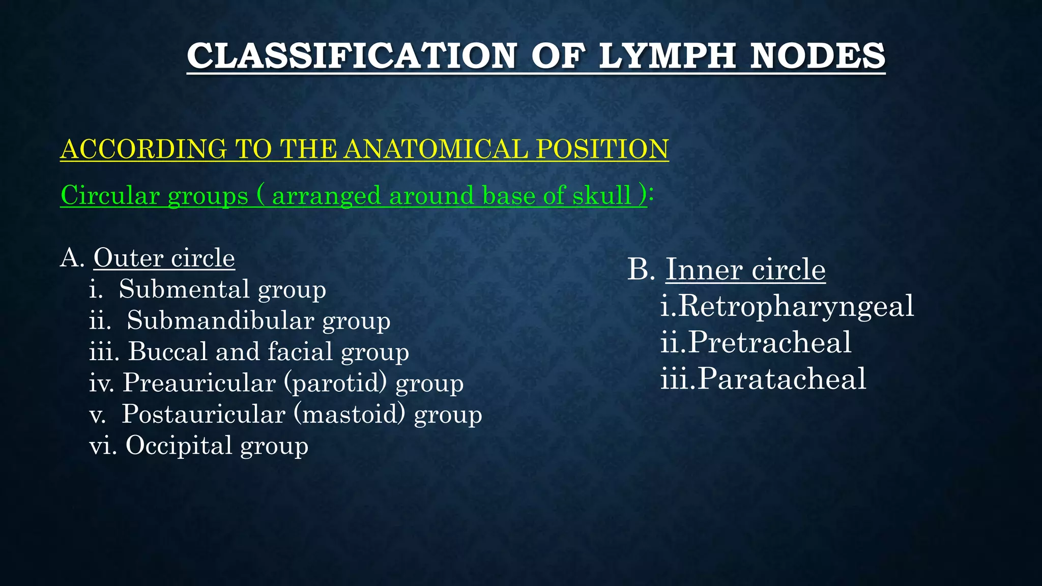 Lymphatic drainage of head and neck and its | PPTX
