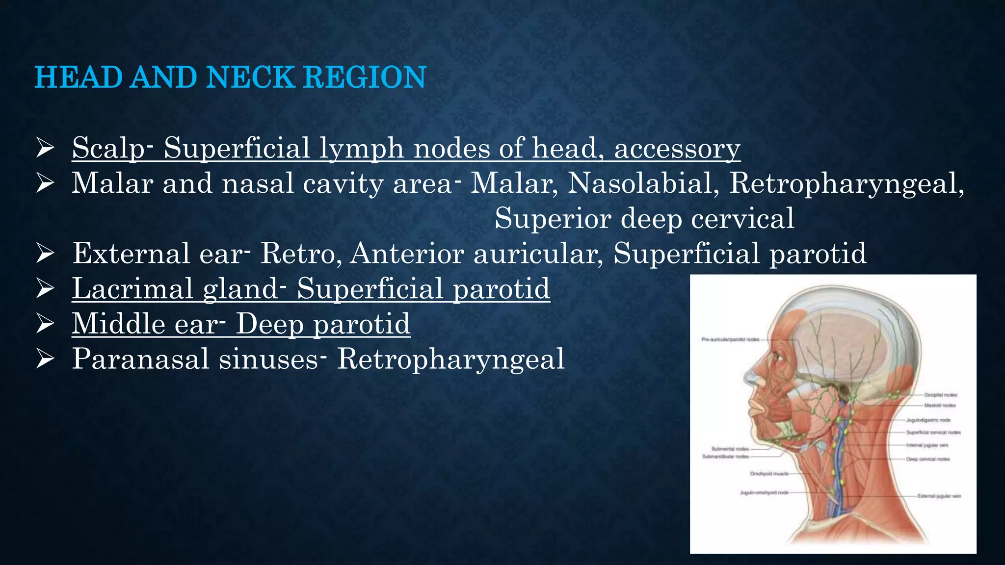 Lymphatic drainage of head and neck and its | PPTX