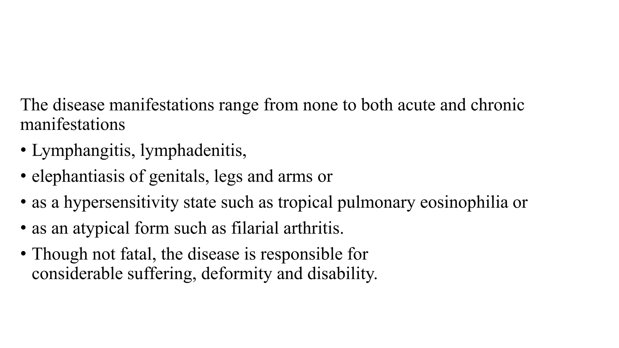 Lymphatic Filariasis.pptx | Infectious Diseases | Diseases and Conditions