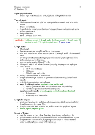 Notes on the Lymphatic System | PDF