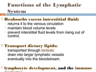 Lymphatic system (function of lymphatic systems) | PPT