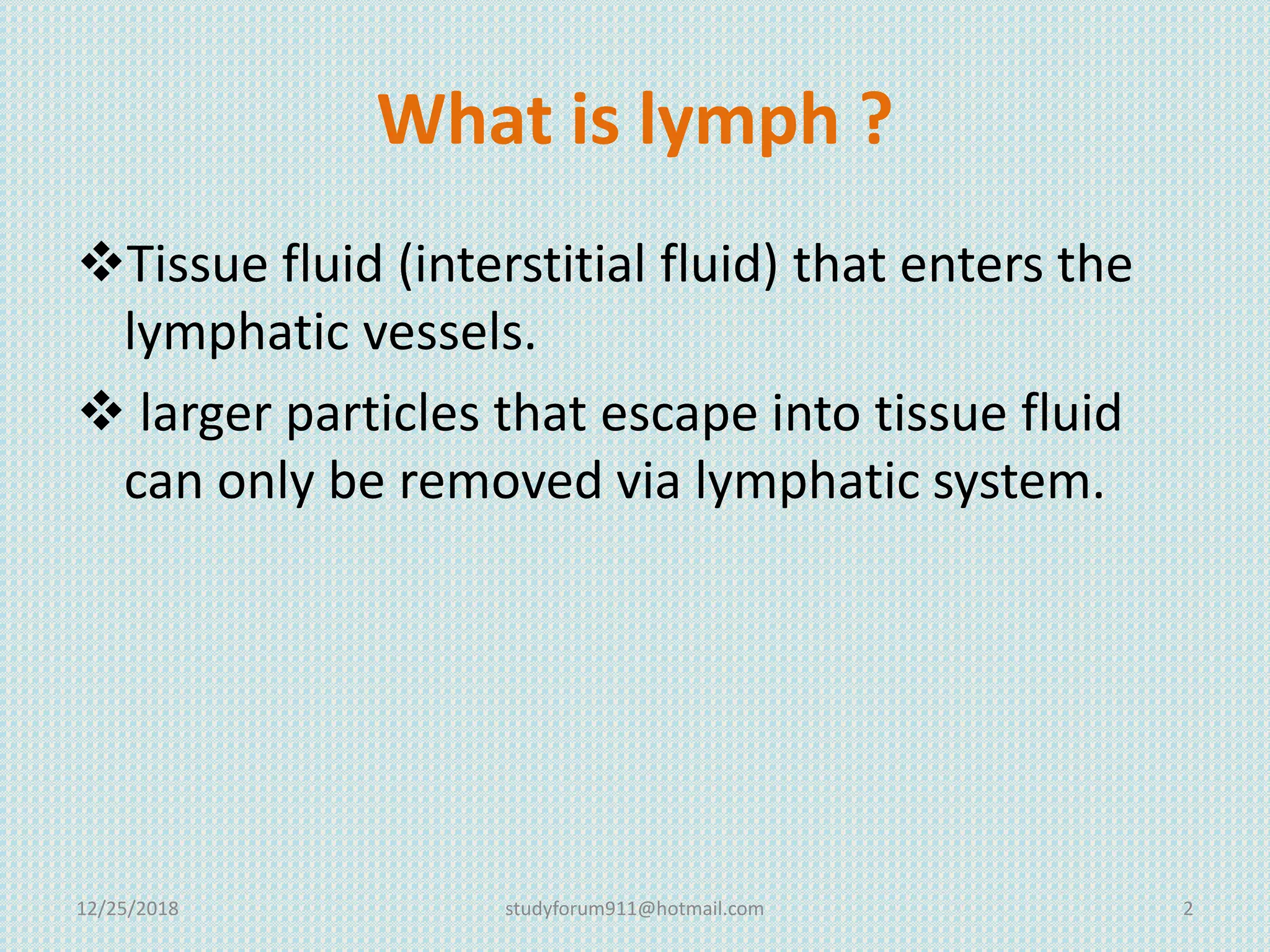 Lymphatic system, Human Lymphatic system | PPT