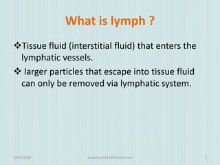 Lymphatic system, Human Lymphatic system | PPT