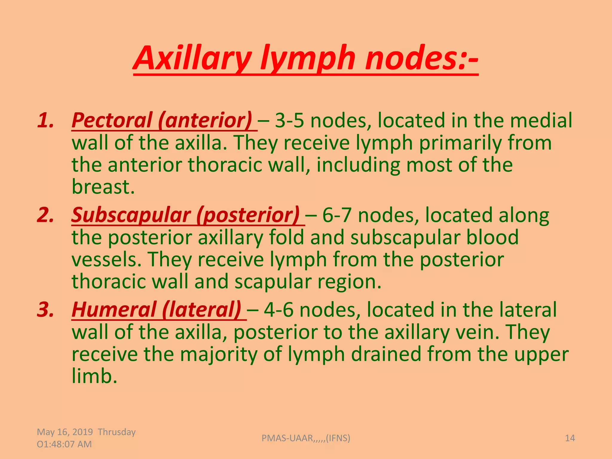 Lymphatic system and lymphatic drainage of upper limbs | PDF