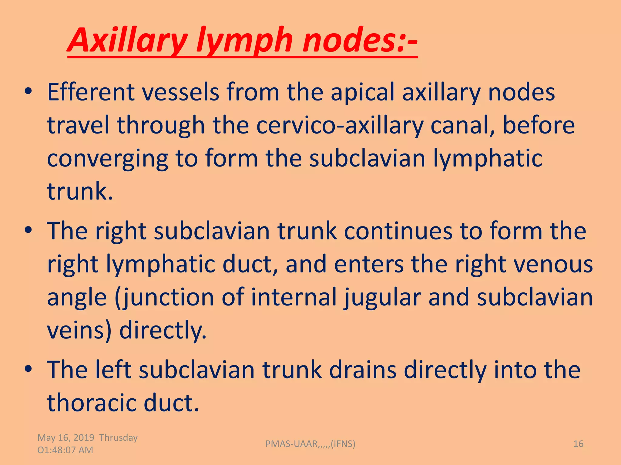 Lymphatic system and lymphatic drainage of upper limbs | PDF