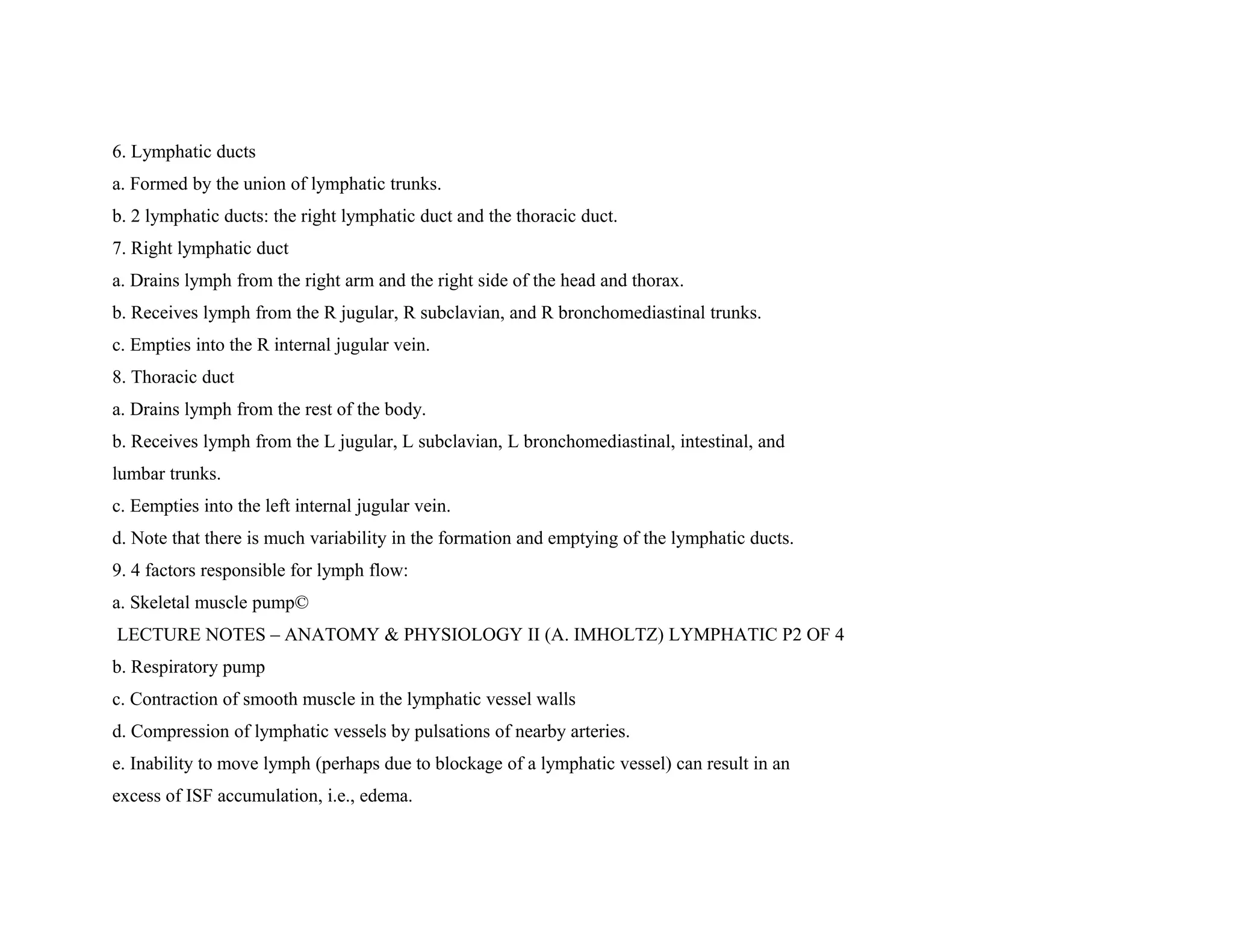 Lymphatic system lecture notes | DOC