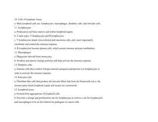 Lymphatic system lecture notes | DOC