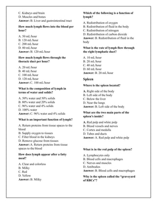 Lymphatic System MCQs & Practice Quiz – Functions, Organs, Nodes, Ducts ...