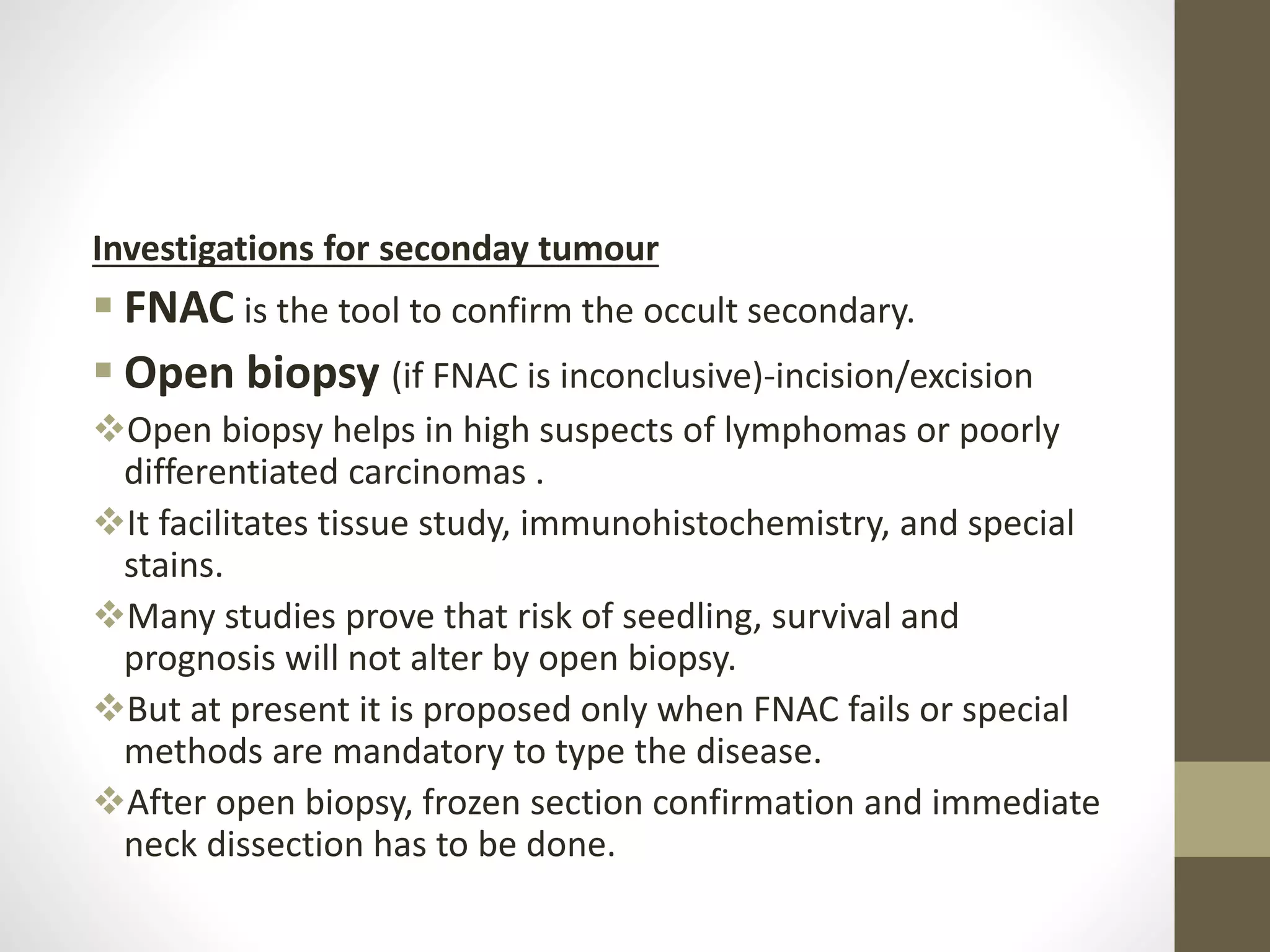 Lymph node metastasis in neck (secondaries in cervical lymph nodes ...