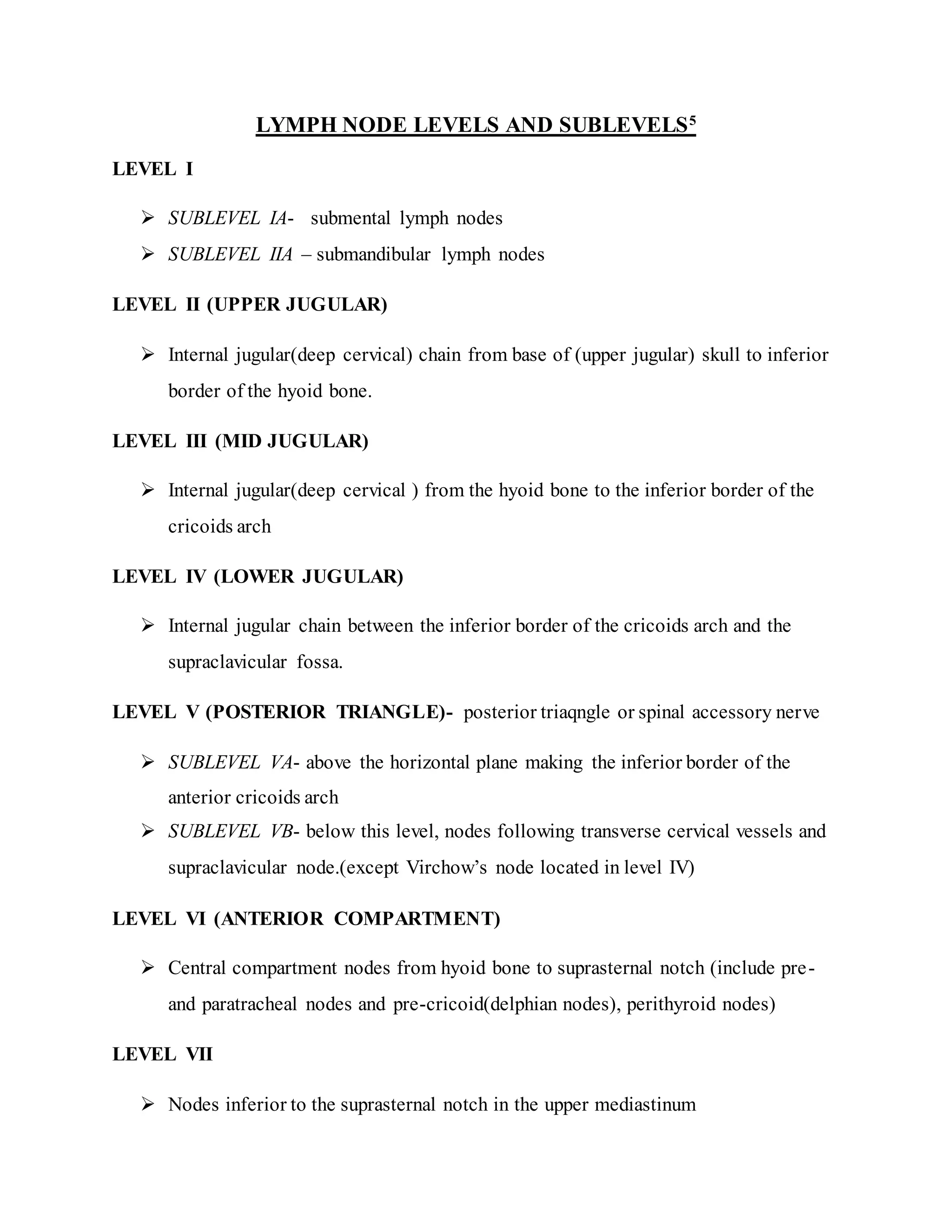 LYMPH NODES OF HEAD AND NECK AND DIFFERENTIAL DIAGNOSIS OF CERVICAL ...