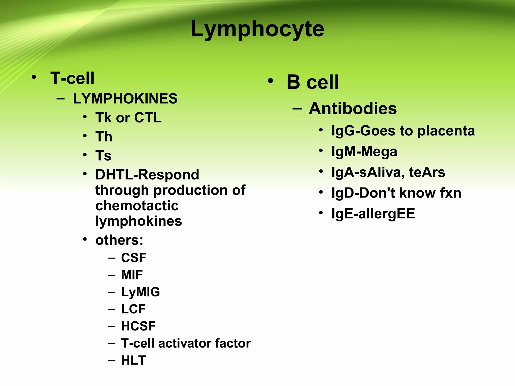 Lymphocyte production and maturation | PPT