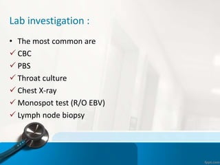 Lymphadenopathy & splenomegaly | PPTX