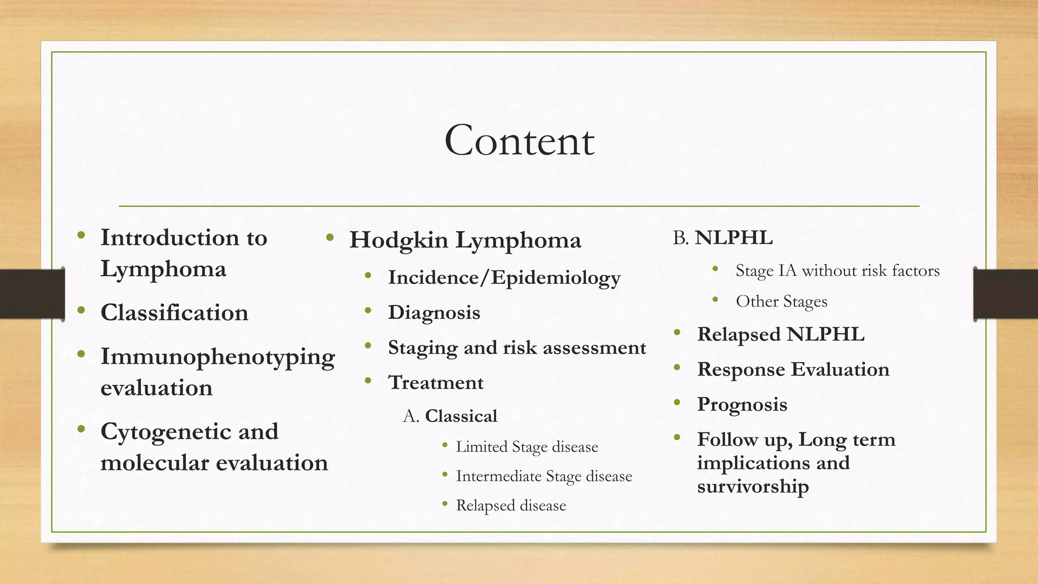 Hodgkin Lymphoma - Diagnosis to Management | PPTX