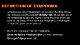 Non- Hodgkins & Hodgkins lymphoma ppt presentation | PPT