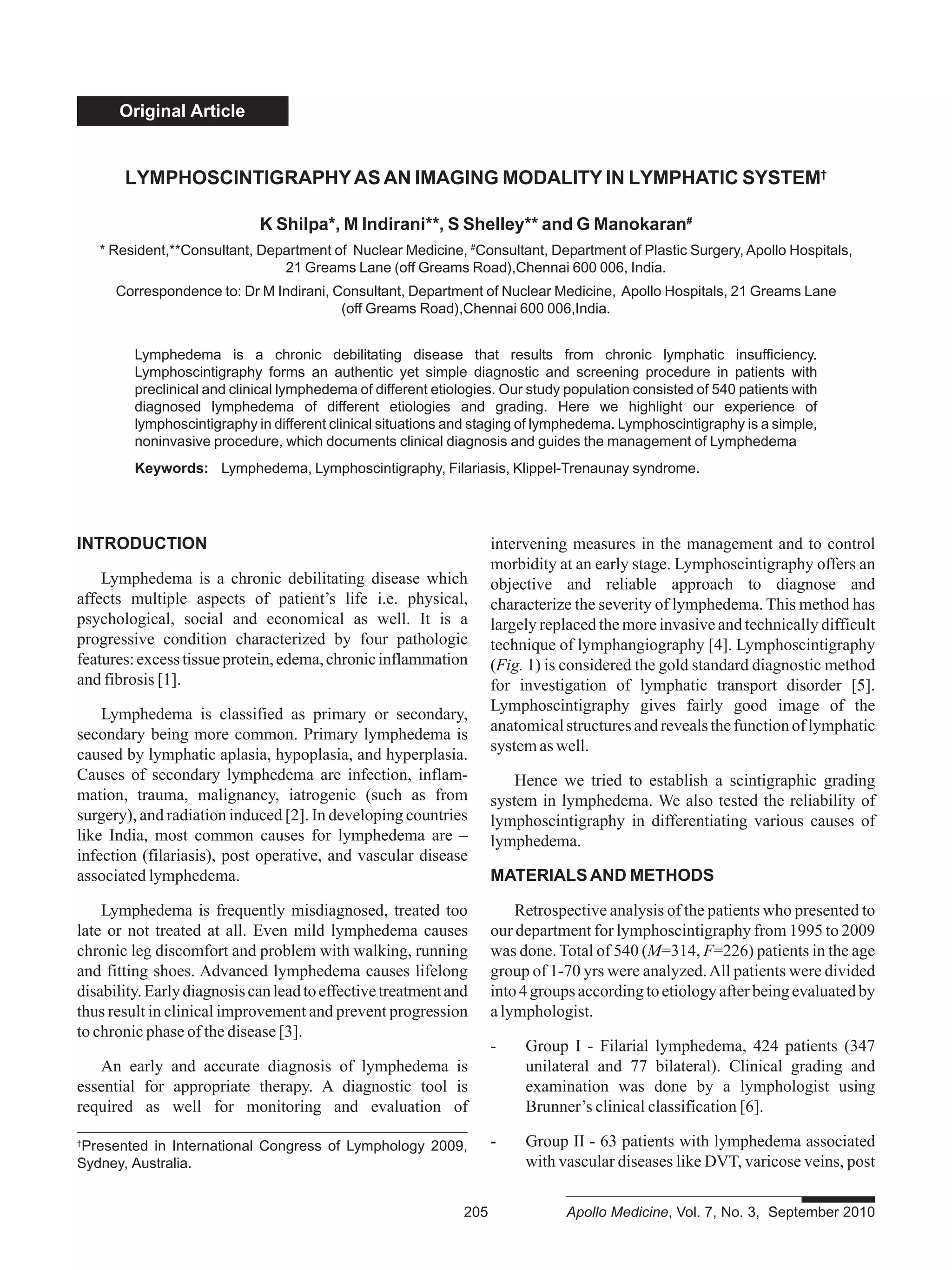 Lymphoscintigraphy As an Imaging Modality in Lymphatic System | PDF