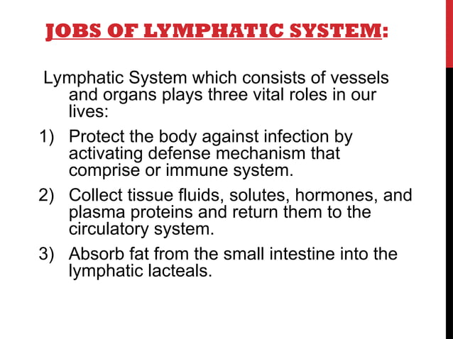 Lymphatic System slides show for MLT, MIT | PPT