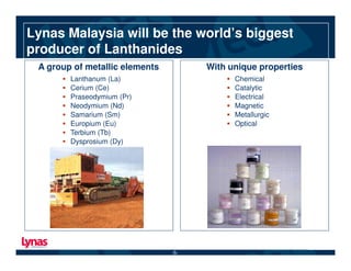 Public Briefing on Lynas Malaysia | PDF | Commodities | Economy