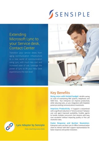 Lync adapter by sensiple | PDF