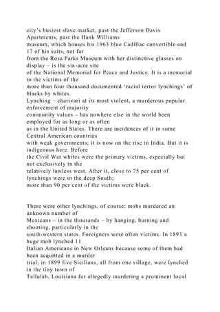 Lynched for Drinking from a White Man’s Well” By Thomas Laq.docx