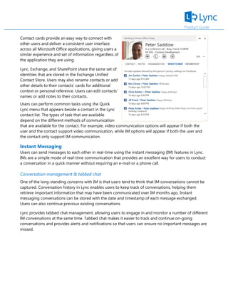 Lync Product Guide from Microsoft and Atidan | PDF | Web Conferencing | Computer Software and ...