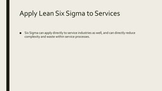 Lean Six Sigma Foundations | PPTX | Mechanical and Industrial Engineering Industry | Industries